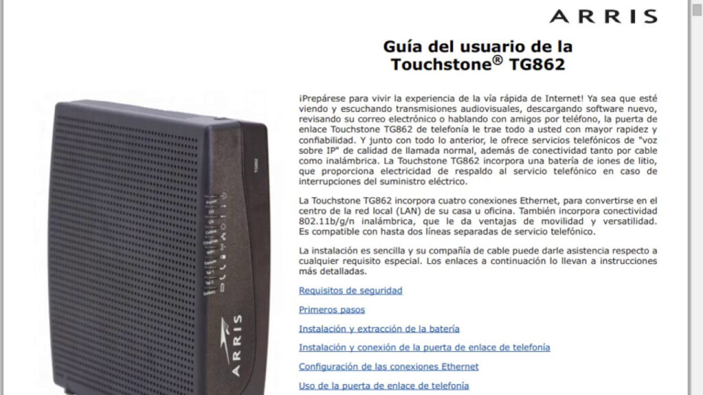 Contraseña de fabrica modem arris tg862 - 2025
